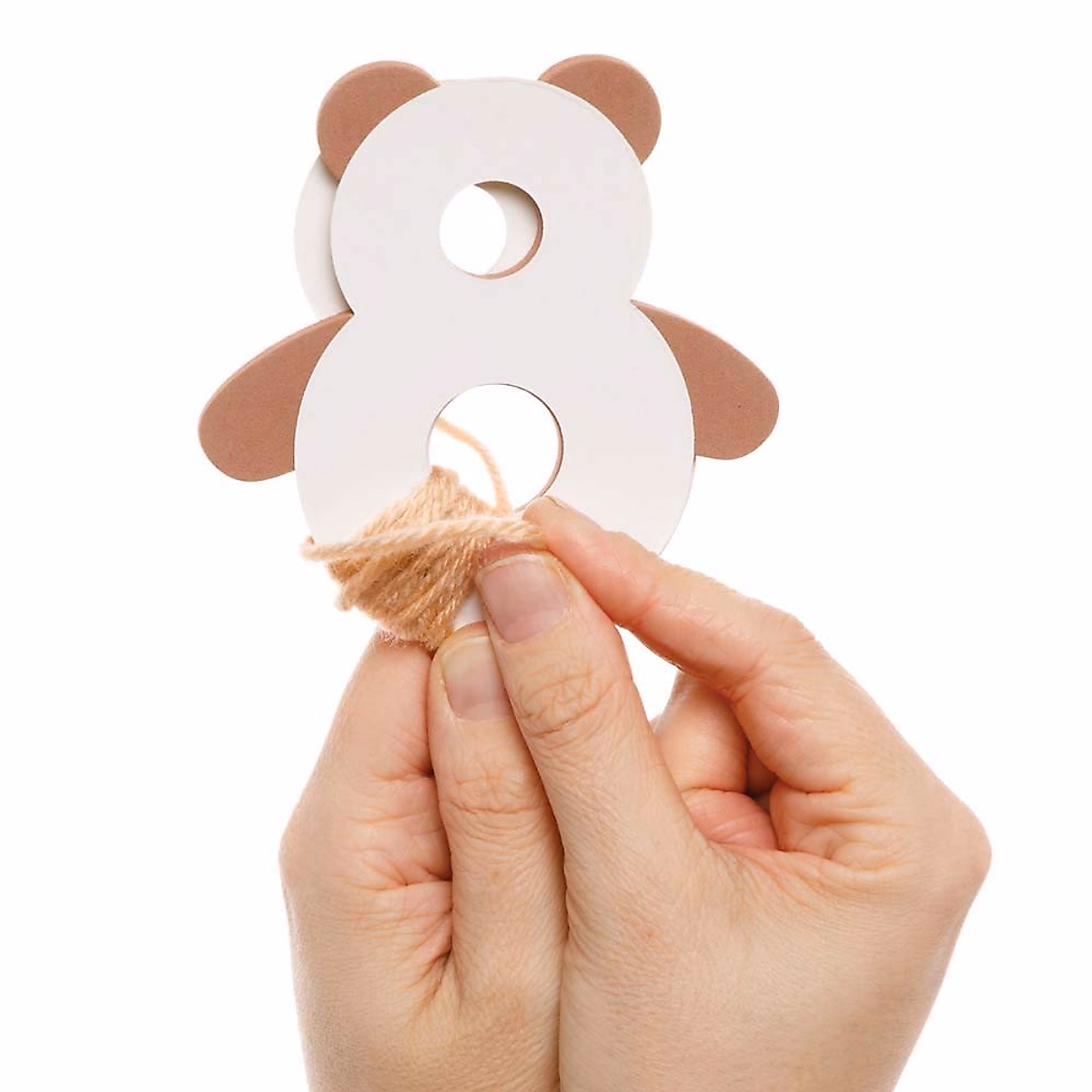 Baker Ross FE362 Teddy Bear Craft Pom Pom Kits - Pack of 3, Childrens Art Make Your Own Fluffy Pom Friend