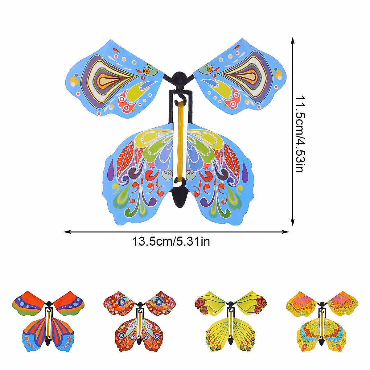 AhlsenL 25 PCS Flying Butterfly Toy, Flying Butterfly Wind up Butterfly Toy Butterfly Card Rubber Band Powered Toy for Wedding Birthday Party Book and Greeting Cards(Upgrade 25 Styles)