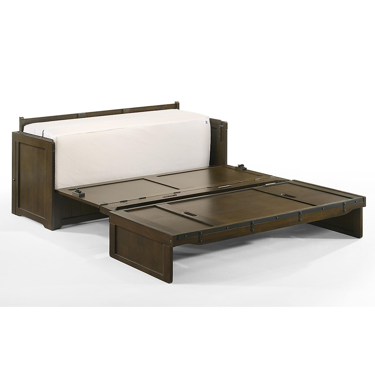 Night & Day Furniture Murphy Cube Cabinet Bed (Rustic Brown w/Ranchero Hardware, Queen)