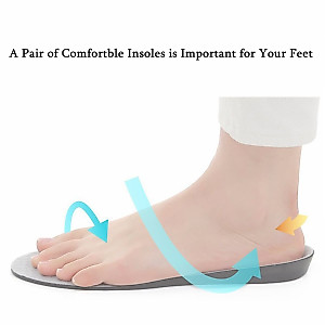 Shoe Insoles, Memory Foam Insoles, Providing Excellent Shock Absorption and Cushioning for Feet Relief, Comfortable Insoles for Men and Women for Everyday Use, L [US M: 8-12/W: 10-15] Black