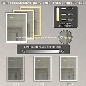 LIGMIRR Bathroom Medicine Cabinet with Lights, 20×28 Inch LED Medicine Cabinet with Mirror, Lighted Medicine Cabinet with Defogger, Dimmer, Digital Clock & Temp Display, Surface Mount