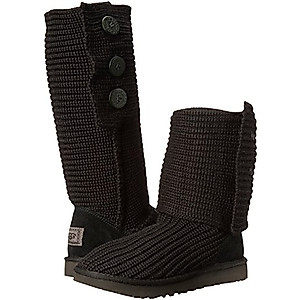 UGG Women's Classic Cardy Winter Boot, Black, 10 B US