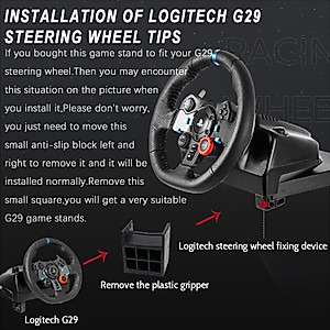 Marada Steering Wheel Stand Standing Fit for Logitech Thrustmaster G25 G27 G29 G920 G923 T300RS TX F458 T128 T248 Adjustable Sim Racing Stand Racing Simulator, Wheel Pedal Shifter Not Included