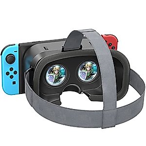 Switch VR Headset Designed for Switch & Switch OLED, Switch Virtual Reality Headset with Adjustable High-Definition Lens, Swith VR Goggles with 3D Glasses, Labo VR Kit for Switch Accessories, Black