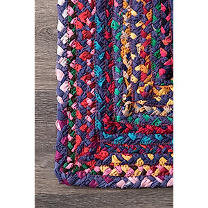 nuLOOM Tammara Bohemian Hand Braided Area Rug, 5x8, Blue