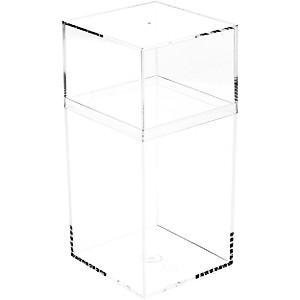 Pioneer Plastics 036C Clear Tall Rectangular Plastic Container, 2.75" W x 2.625" D x 5.75" H