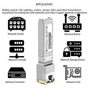 OPSTRAN 10GBASE-T SFP+ RJ45 Copper Transceiver Module Compatible with HPE Aruba ProCurve JL563B 10G SFP+ 80m Cat6a/7