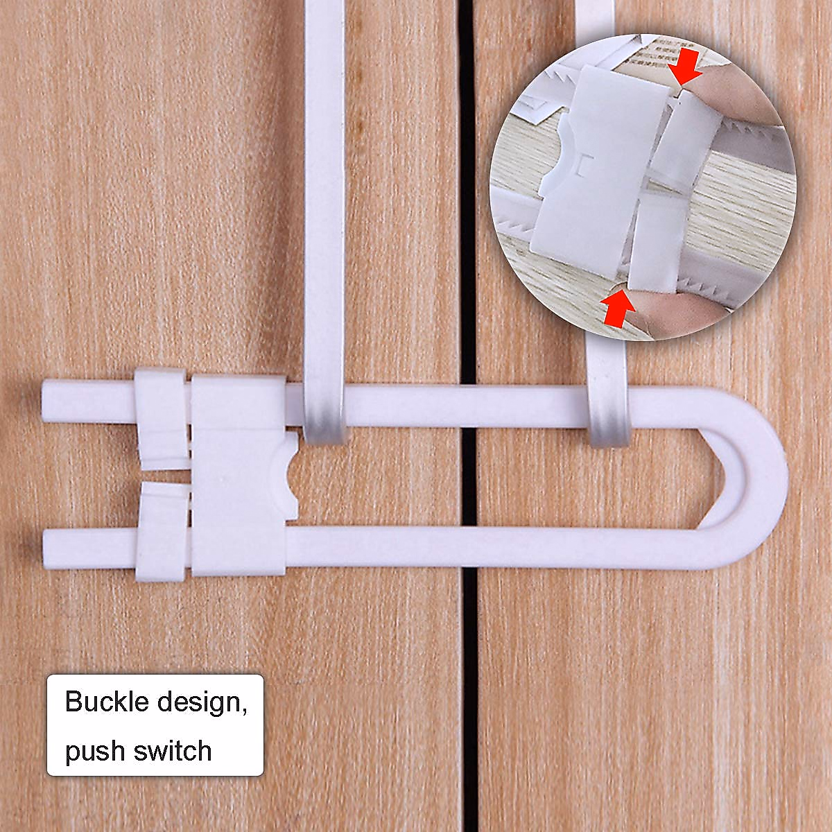 Sliding Cabinet Locks, U Shaped Baby Child Safety Locks, Baby & Child Proof Cupboard Drawer, Kitchen Cabinet Doors Knobs & Handles Baby Proofing Latch Lock 6pack