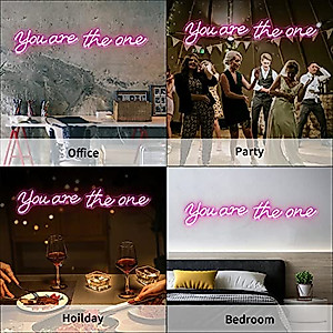 You are the one Neon Sign with Dimmable LED Neon Night Wall Decor for Bedroom Decor, Home, Bar, Party, Club, Engagement, Girls Birthday Decor Neon Wall Light Pink