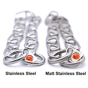 Herm Sprenger - Matt Stainless Steel Scratch Resistant Long Link Fur Saver Dog Collar - Professional Training Collar - Made in Germany (21 inches (53 cm))