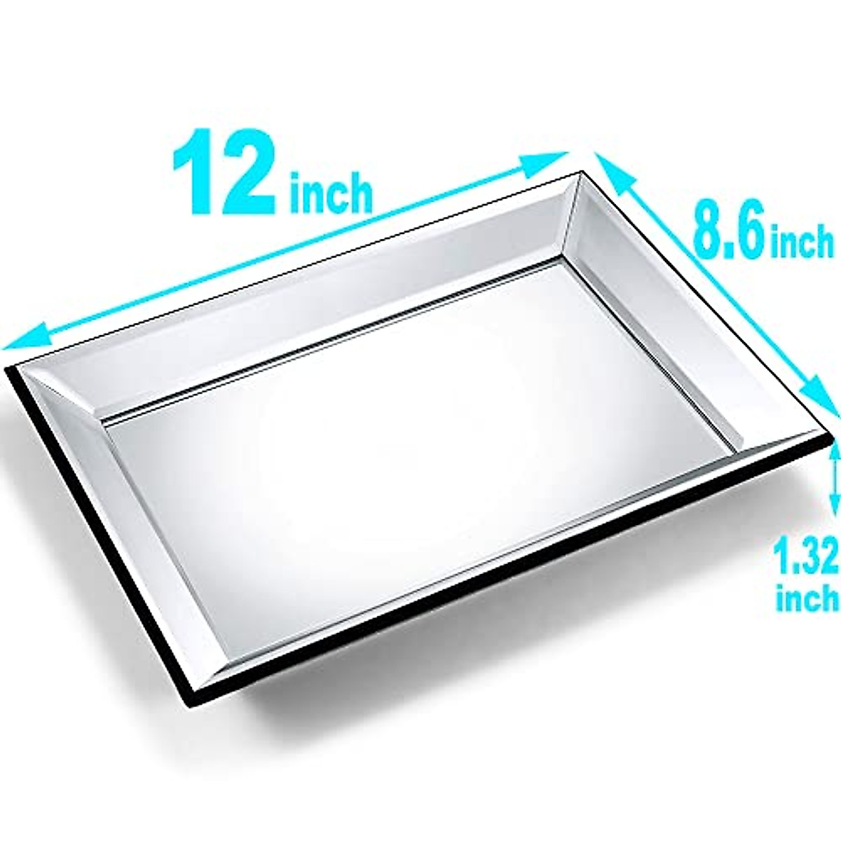 Meetart Rectangle30x21cmVanity Organizer Decorative Mirror Tray Vanity Tray Markup Jewelry Tray Silver Tray for Home Decor