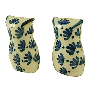 Porcelain Blue and White Hoot Owl Salt and Pepper Shakers