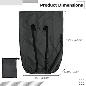 SWEWARM Stroller Travel Bag, Gate Check Bag for Single and Double Strollers, Lightweight Pushchair Transport Carry Bags with Shoulder Straps for Airplane Travel(dark grey) (Dark Grey)