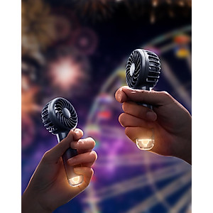 Gaiatop Neck Fan Rechargeable Mini Portable Fan Cute Camera Design, Lash Fan with 360°Rotate Mirror, 3 Speed USB Handheld Fan with LED Display, Personal Fan as Travel Essentials (Navy Blue)