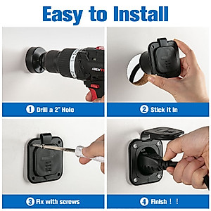 BEBOBLY 30 Amp Generator Inlet Box with 15 Amp 125V Shore Power Inlet