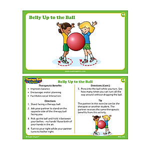 Super Duper Publications | Therapy Ball Activities Fun Deck | Upper Body and Core Strength Flash Cards | Educational Learning Materials for Children