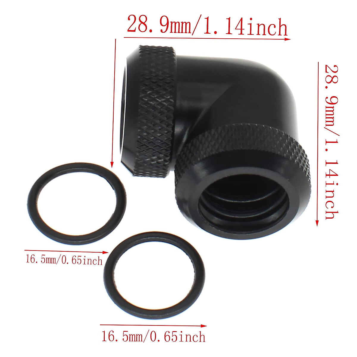 G1/4 Female to Female Extender Fitting Connector 3 Pcs 90° Rotary Elbow 14mm OD Hard Tube Quick Twist Connector with 24-Pin ATX Power Supply Jumper Bridge Tool Kit for PC Water Cooling System [FDXGYH]