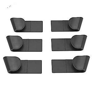 Fdit 6Pcs ABS Self Adhesive Pot Lid Holder Wall Door Mounted Pot Lid Rack Pan Pot Utensil Lid Rack Kitchen Utensils