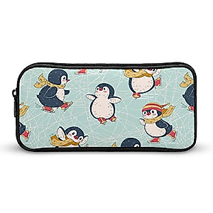Cute Penguins Pencil Case Stationery Pen Pouch Portable Makeup Storage Bag Organizer Gift