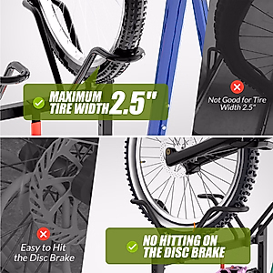 Sttoraboks 2 Bikes Floor Stand,Adjustable Bicycle Parking Rack with Hook for Garage/Indoor/Outdoor,Metal Cycle Storage Organizer Rack for Road Bikes