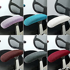 iayokocc 1pair Office Chair Armrest Cover Removable Desk Chair Arm Pad Cushions Elastic Washable Chair Arm Rest Covers Waterproof Fabric Chair Armrest Slipcovers (Wine Red)