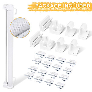 Mesh Retractable Gates for Babies and Pets, PRObebi Safety Baby Gate for Indoor/Outdoor/Stairs/Doorways/Deck/Banisters (130cm/52 inch)