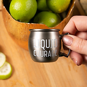 Pavilion Gift Company 2 Oz Silver Stainless Steel Moscow Mule Shot Glass Liquid Courage