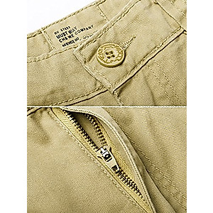 OCHENTA Men's Military Cargo Pants, 8 Pockets Combat Trousers #3357 Khaki 36