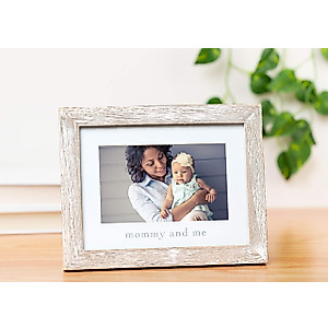 Pearhead Mommy and Me Rustic Keepsake Picture Frame, New Mom and Expecting Mom Accessory, Gender-Neutral Nursery Décor, Distressed Photo Frame, 1 Count (Pack of 1)