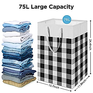 GALMAXS7 Large Laundry Hamper Collapsible Laundry Basket Clothes Hampers For Laundry Tall Laundry Basket 2 Pack Foldable Laundry Basket Laundry Baskets With Portable Handles For Toys Dorm Travel, 75L