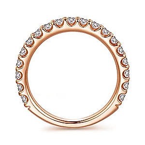 HAFEEZ CENTER Moissanite Wedding Bands for Women, Moissanite Rings for Women, Sterling Silver Rings, 2.5mm Half Eternity Wedding Rings for Women (Rose-Gold, 6.5)