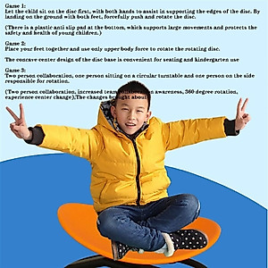 Autism Kids Swivel Chair, Sensory Toys Chair for Kids, Spinning Chair Wobble Chair Balance Toys, Balance Physical Therapy Equipment, Training Body Coordination, Kid Spinning Carousel for Kids 3-12 ( C