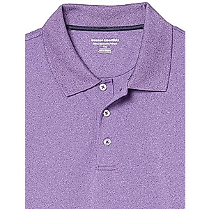 Amazon Essentials Men's Slim-Fit Quick-Dry Golf Polo Shirt, Purple Heather, Large