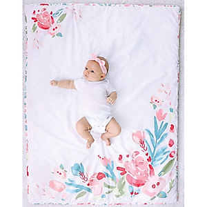 Trend Lab Painterly Floral 3 Piece Crib Bedding Set, Offers A Great Photo Oportunity, Includes Quilt, Fitted Crib Sheet and Skirt