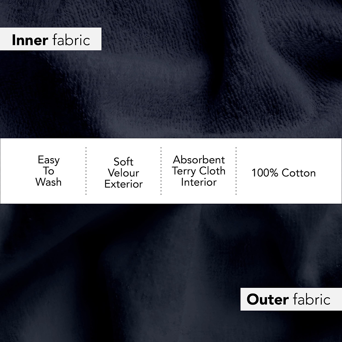 Boca Terry Men's Towel Wrap, Cotton Mens Bath Wrap, Mens Towel Wrap After Shower, Spa Wrap for Sauna and Gym. 2XL - Navy