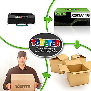 ToBeter Remanufactured X203 X204 Toner Replacement for Lexmark X203A11G X203A21G Toner Cartridge for Lexmark X203 X203N X204 X204N Series Printers (2,500 Pages, 1 Black)