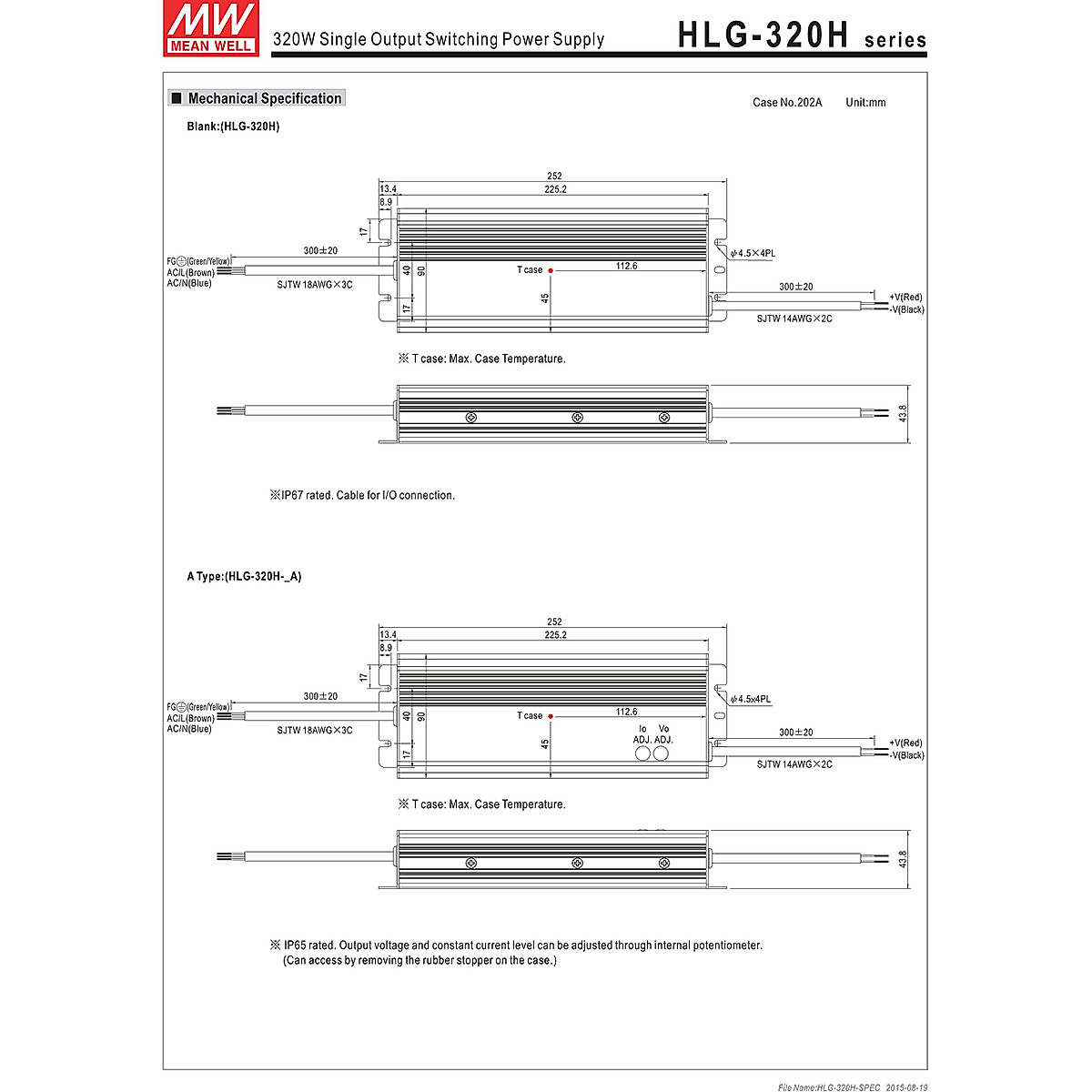 HLG-320H-24A Mean Well LED Power Supply