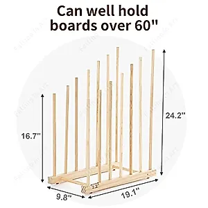 Falling in Art Large Wooden Art Storage Rack - Canvas Drying Stand for Artworks, Frames, Canvases, Drawing Boards, Prints, Panels, Paintings Display