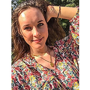 JoycuFF Neclaceses for Teens Paperclip Gold Planted Stainless Steel Chain Pendant Necklace Jewelry Gifts for Mother Daughter Sister Square Letter S