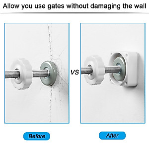 Baby Gate Wall Cups, Dog Gate Wall Protection Guard Prevent Damage from Wall Surface, Door, Wooden Stairs(4 Pack)