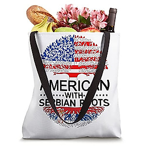 Proud Serbian American Flag Serbia USA Serbian Heritage Tote Bag