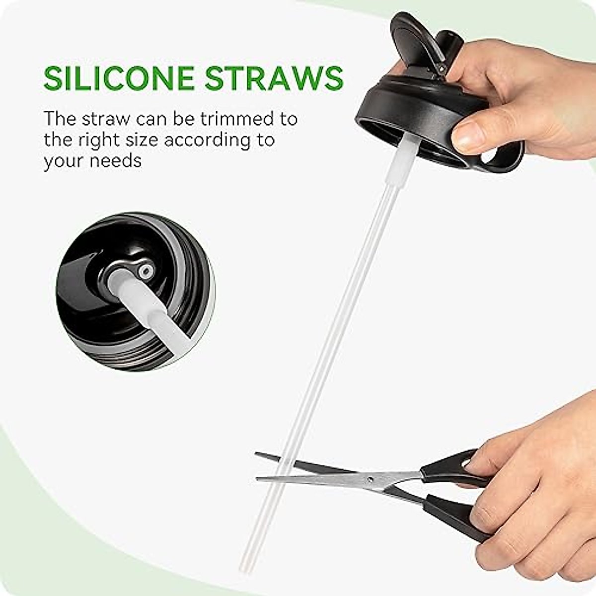 Prurex Straw lid for Hydro Flask 12-64 oz Wide Mouth,Replacement Lid with Straw for Hydroflask/Thermoflas/Iron Flask/Takeya/Simple modern 2.28"Wide Mouth Bottles（1 pack)