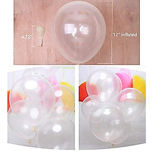 100pcs Clear Balloons - 10" Clear Latex Balloons Round - Helium Transparent Balloons for Wedding Birthday Baby Shower Party Festival Under the Sea Themed Party Decorations