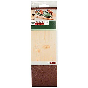 Bosch 2609256215 Sandpaper Sheets Adhesive for Sanding Machines 75 x 508 mm / 1 Sheet with Grit Size 60/1 Sheet with Grit Size 80/1 Sheet with Grit Size 100 / Red