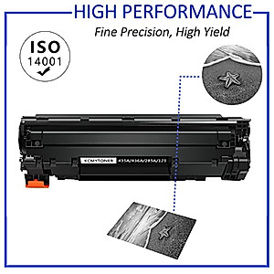 KCMYTONER Compatible Universal Toner Cartridge Replacement for HP 85A CE285A 36A CB436A 35A CB435A for HP Laserjet P1505 M1522n M1522nf P1102w M1212NF M1217nfw P1109w P1006, Black 2-Pack