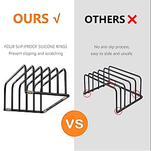 KORRTFID Cutting Board Storage Rack, Compact Chopping Board Organizer, Cutting Board Stand Holder, Bakeware, Cookie Sheets Organizer (0.6 Inch Width Slots)