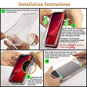 COOLQO Compatible for iPhone 13 Pro Case 6.1 Inch, with [2 x Tempered Glass Screen Protector] Clear 360 Full Body Protective Coverage Silicone 14 ft Drop Military Grade Shockproof Phone Cover