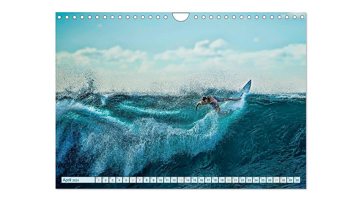 Surfing Wall Calendar 2024 - Dynamic Water Sports & Cool Guys