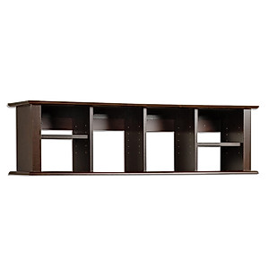 Prepac EHD-1348 Espresso Wall Mounted Desk Hutch