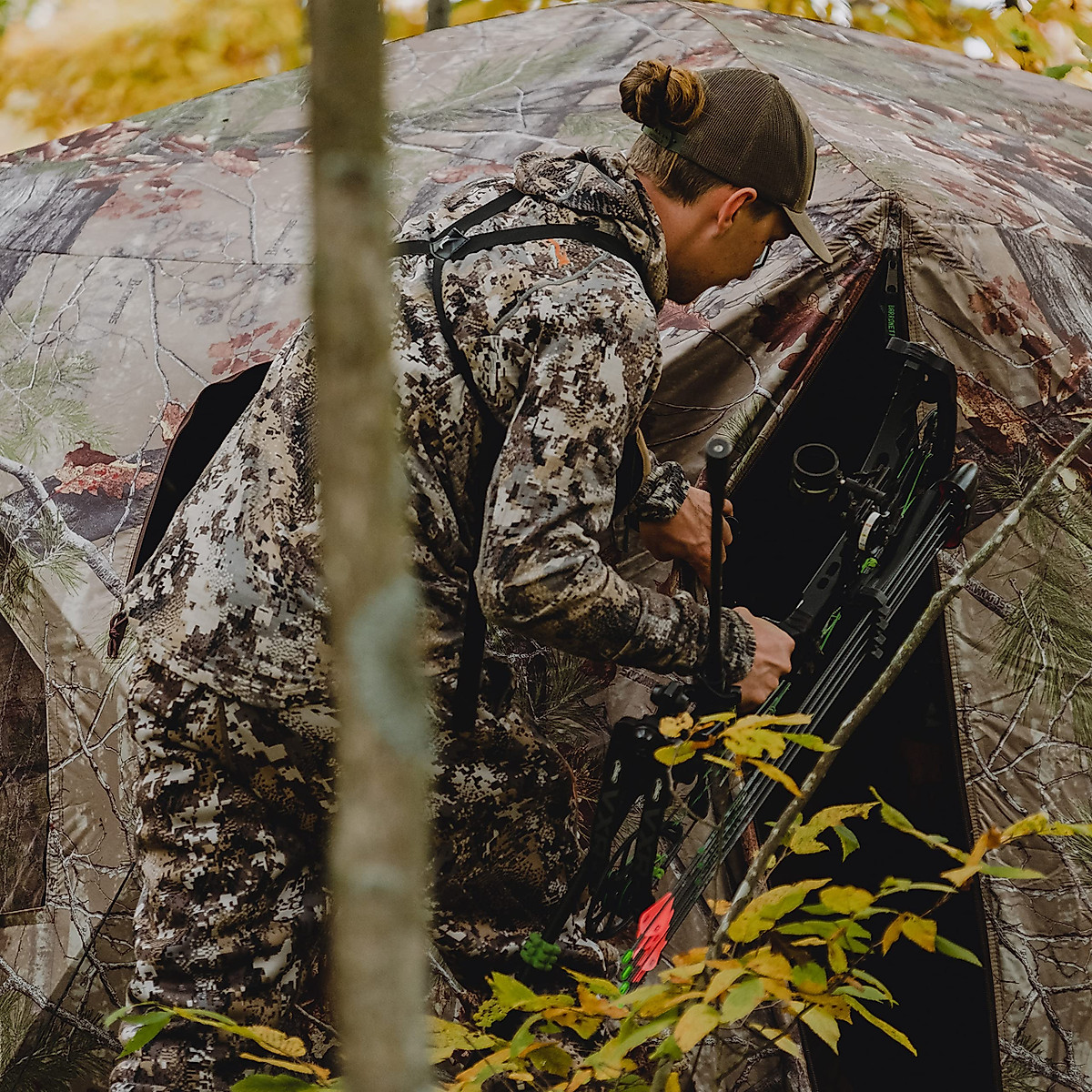 Barronett Blinds PT550BW Pentagon Pop Up Portable Hunting Blind, Bloodtrail Backwoods Camo